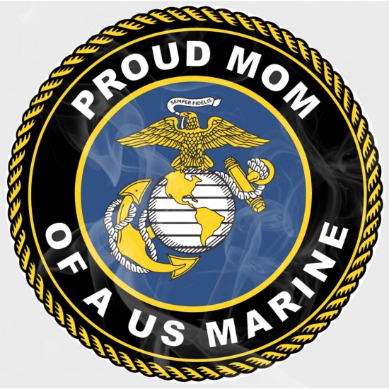 USMC Proud Marine Mom Vinyl Decal