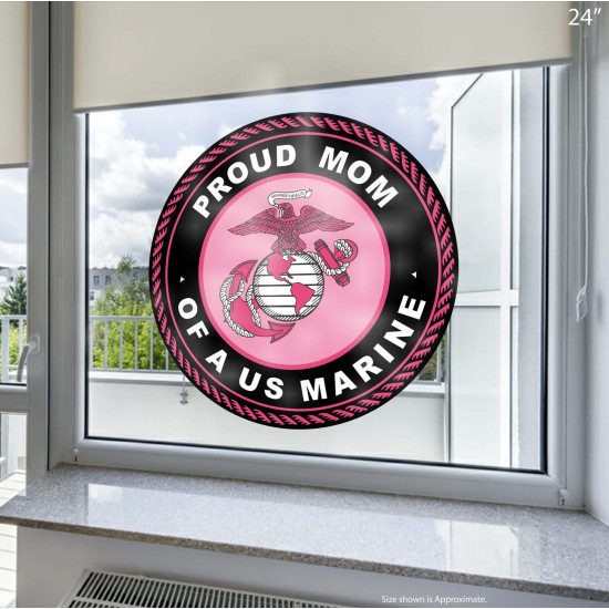 Proud Marine Mom Static Cling Decal