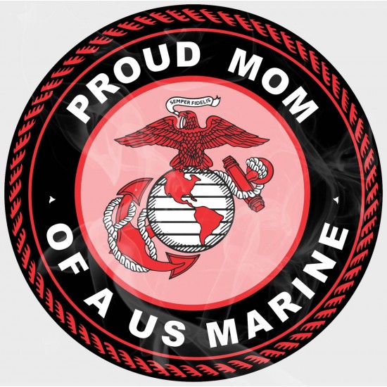 USMC Proud Marine Mom Vinyl Decal