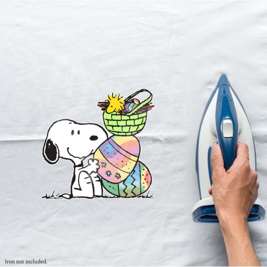 Peanuts Snoopy & Woodstock Easter Basket Vinyl Iron-On Decal