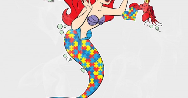 Princess Ariel Autism Awareness Vinyl Decal