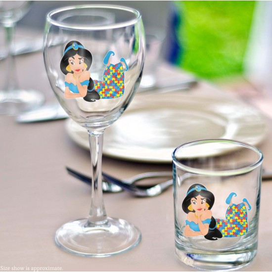 Princess Jasmine Autism Awareness Vinyl Decal