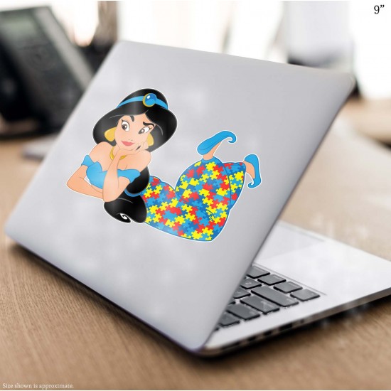 Princess Jasmine Autism Awareness Vinyl Decal
