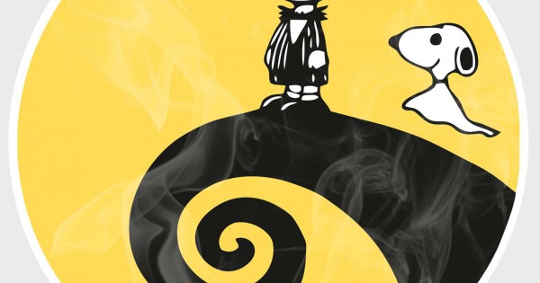 Peanuts the Nightmare before Christmas Snoopy & Charlie Brown Vinyl Decal