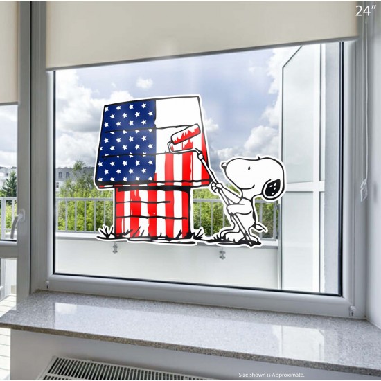 Peanuts Snoopy 4th of July Decorating Dog House Static Cling Decal