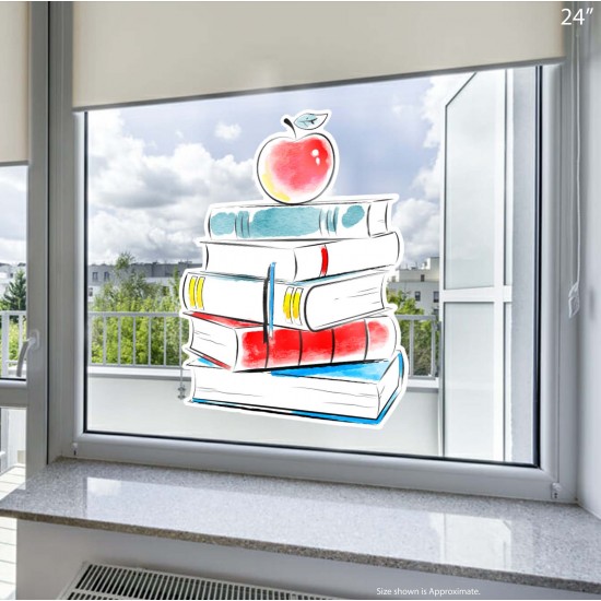 Back to School Water Color Static Cling Decal
