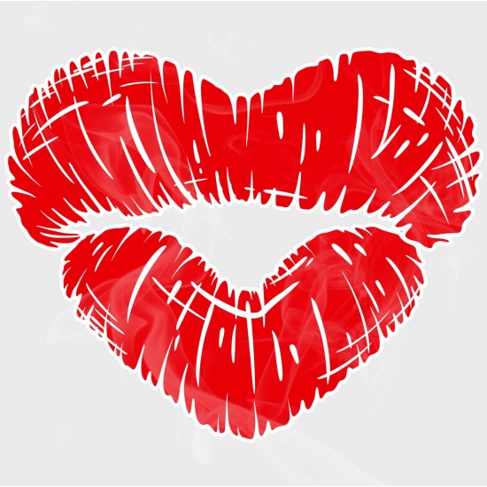 Lip Heart Vinyl Decal
