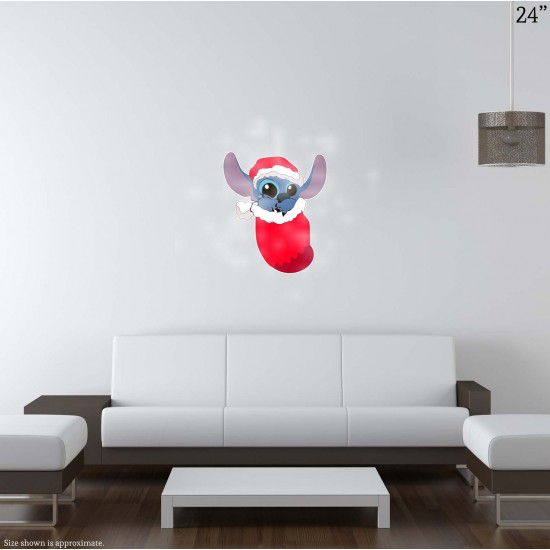 Stitch in Christmas Stocking Vinyl Decal