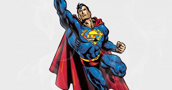 Superman Style Autism Awareness POW! Static Cling Decal