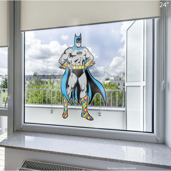 Batman Style Autism Awareness Static Cling Decal