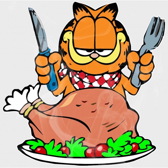 Garfield Thanksgiving Feast Vinyl Iron-On Decal