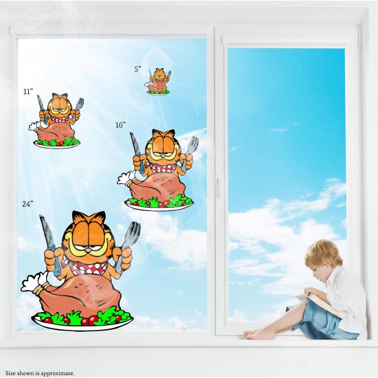 Garfield Thanksgiving Feast Static Cling Decal