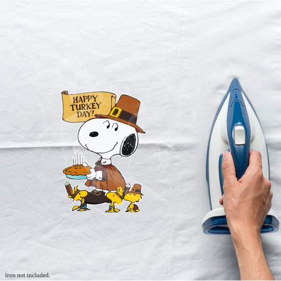 Comic Classics Snoopy & Woodstock Happy Turkey Day Vinyl Iron-On Decal