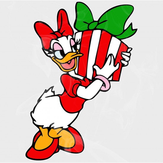 Daisy Duck Christmas Present Vinyl Decal