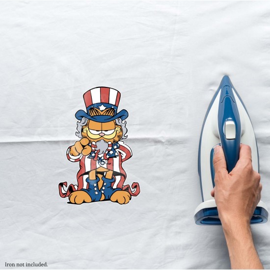 Garfield Patriotic Uncle Sam Vinyl Iron-On Decal