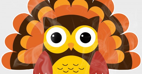 Owl Thanksgiving Turkey Vinyl Decal