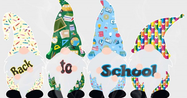 Back to School Gnomes Vinyl Iron-On Decal